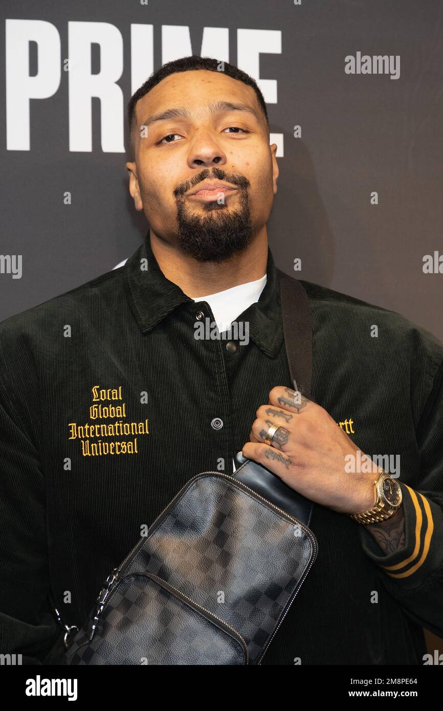 Jordan Banjo arrives for the KSI v FaZe Temperrr fight at OVO Arena ...