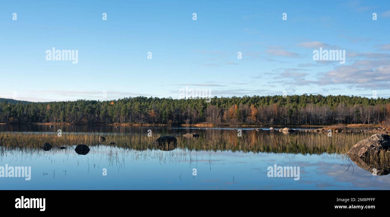 Small lake near Inari in Finland Stock Photo - Alamy