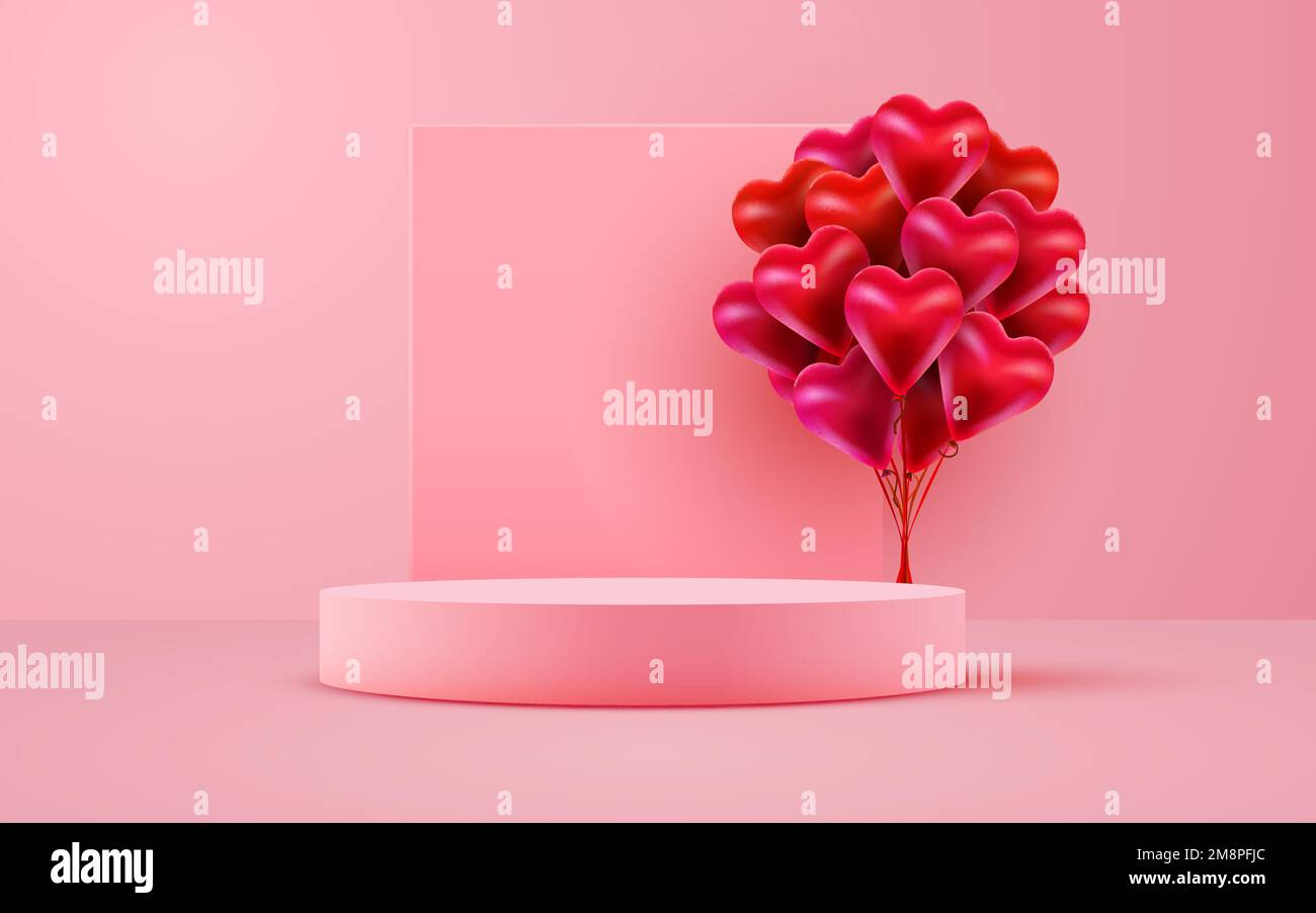 Valentine's day scene background. Product presentation, mock up, show ...