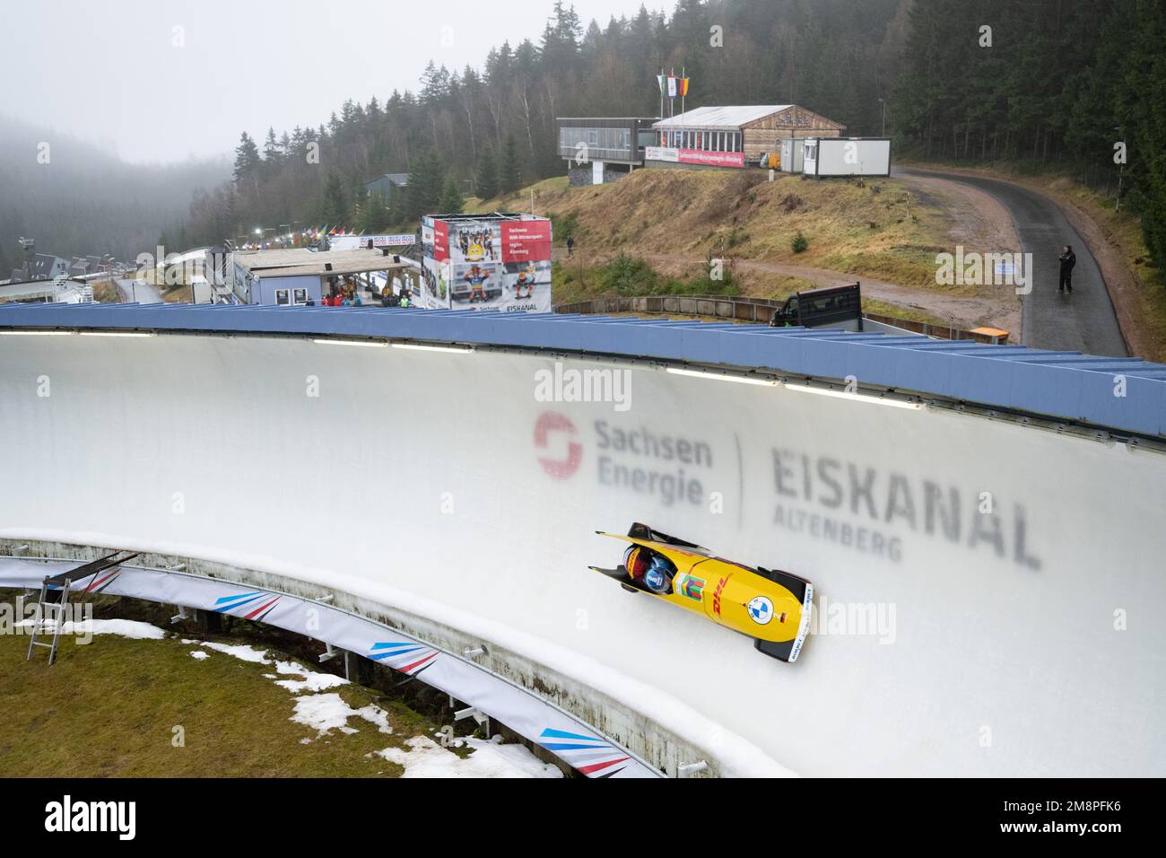 Altenberg, Germany. 15th Jan, 2023. Bobsleigh, World Cup, two-man ...