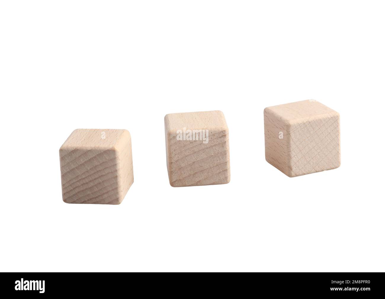 square wooden blocks on white background Stock Photo - Alamy