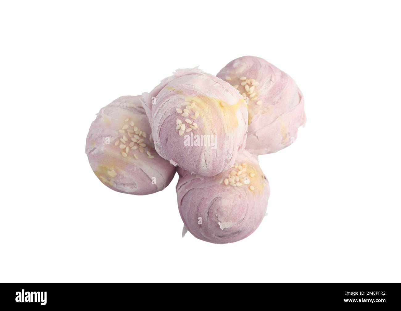 Taro pastry on a white background Stock Photo - Alamy