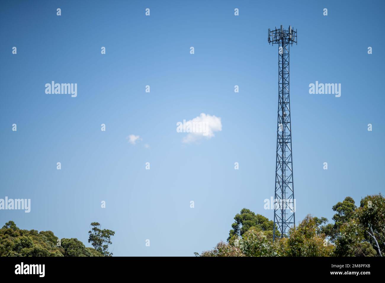 australian mobile tower in the bush and outback in summer Stock Photo ...