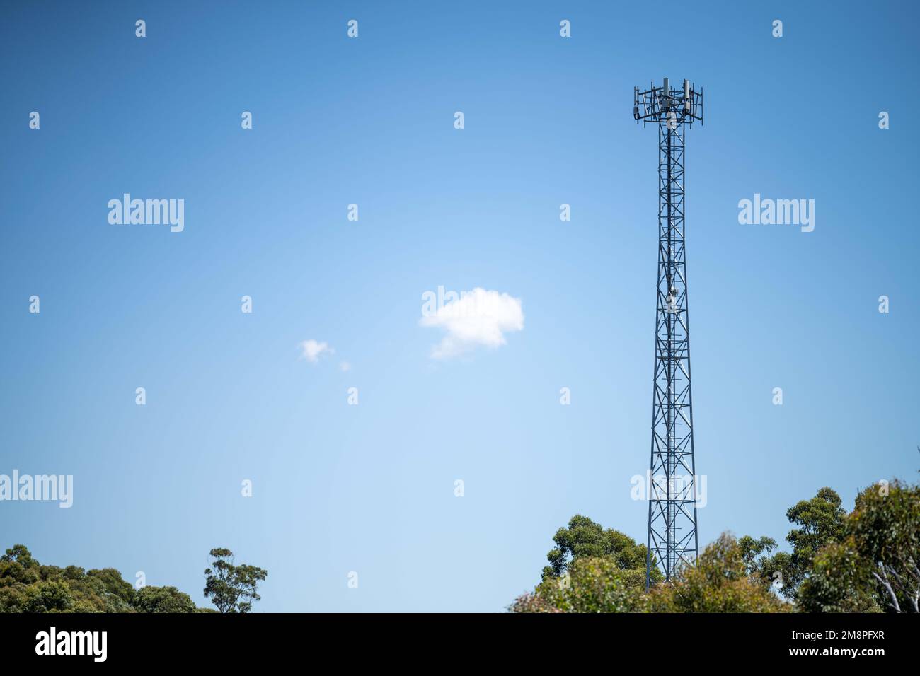 australian mobile tower in the bush and outback in summer Stock Photo ...