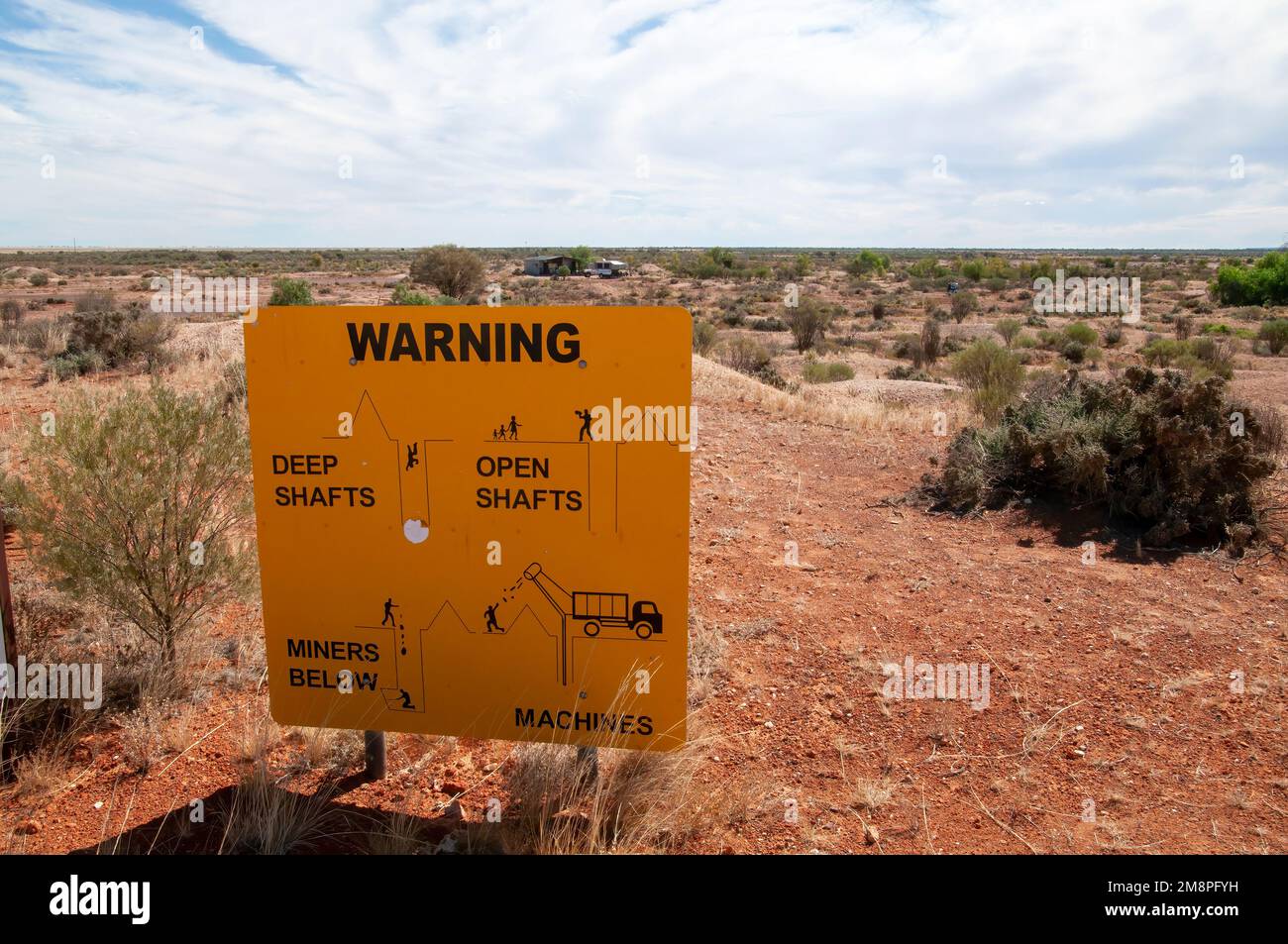 White Cliffs Australia, safety warning sign about the dangers of the ...