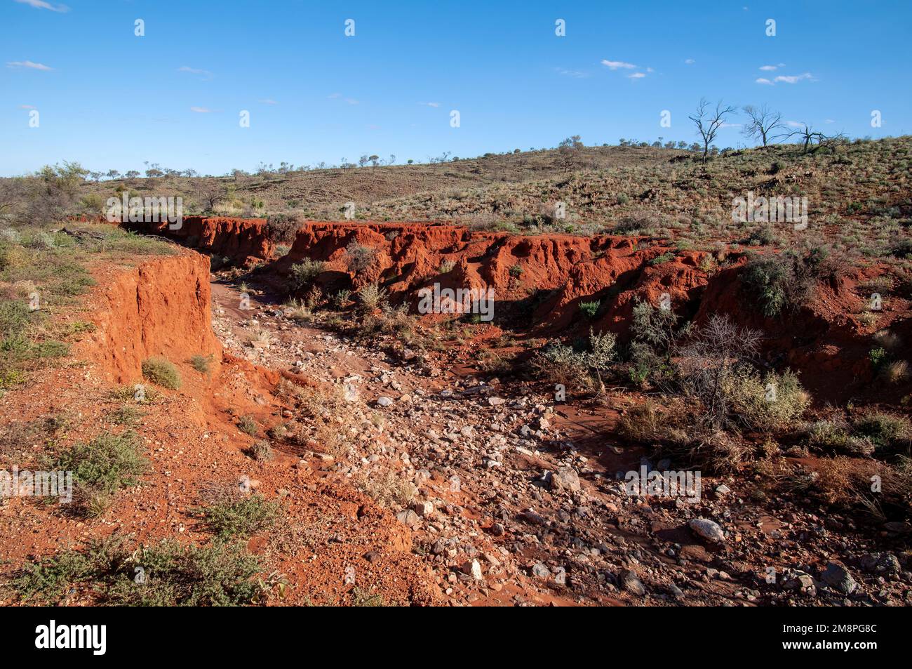 Menindee Australia, outback scene with red soil and erosion from flash ...