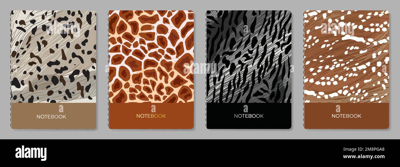 Cover page templates. Vector Animals skin prints Stock Vector Image ...