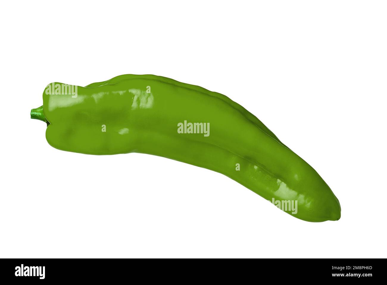 Fresh green capsicum sweet pepper isolated Stock Photo - Alamy