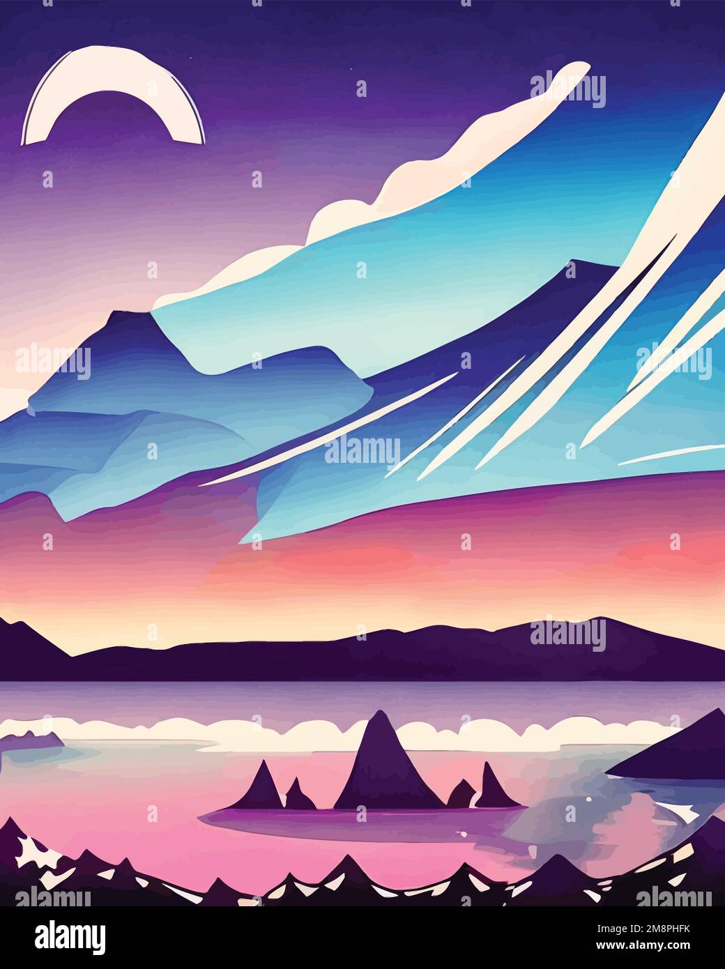 Rolling sunset Stock Vector Images - Alamy