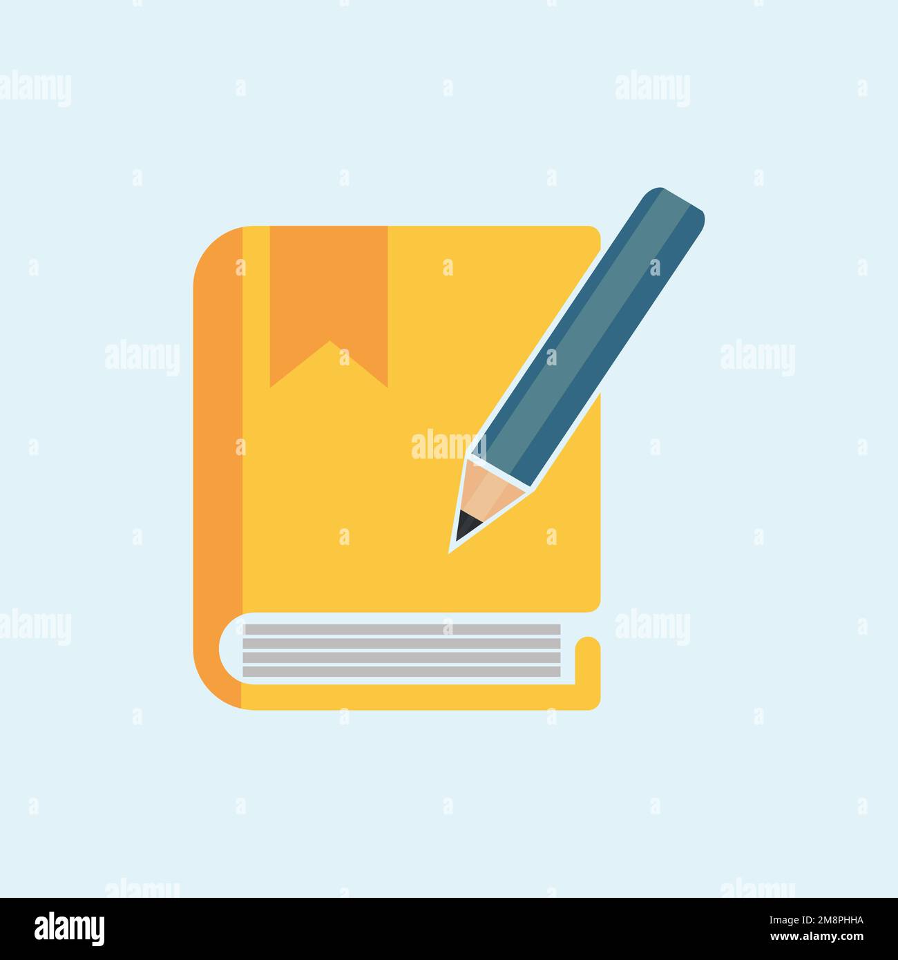 yellow book with pencil vector file Stock Vector Image & Art - Alamy