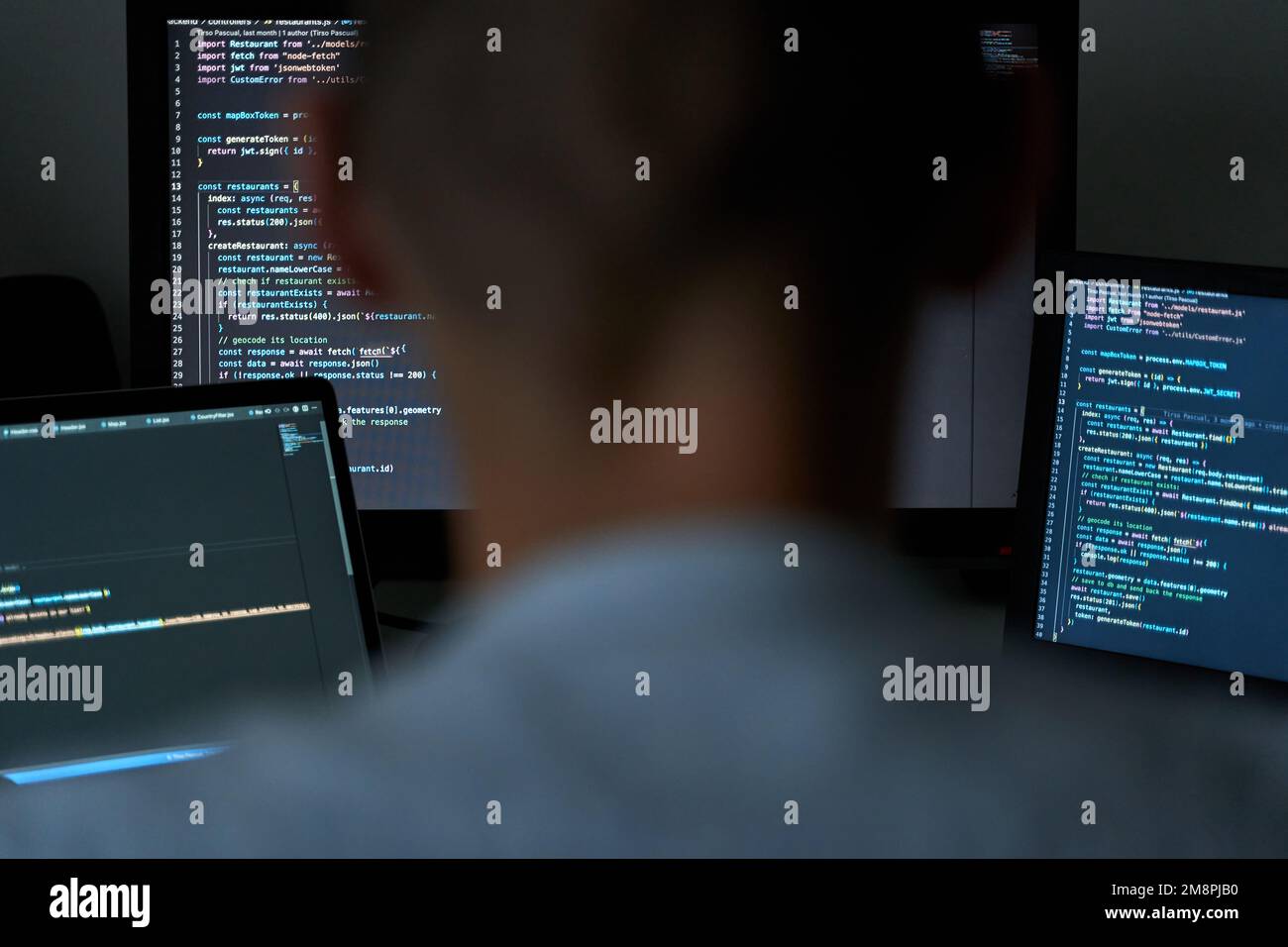 Stressed Programmer Coding Web Code And Software Developement Stock