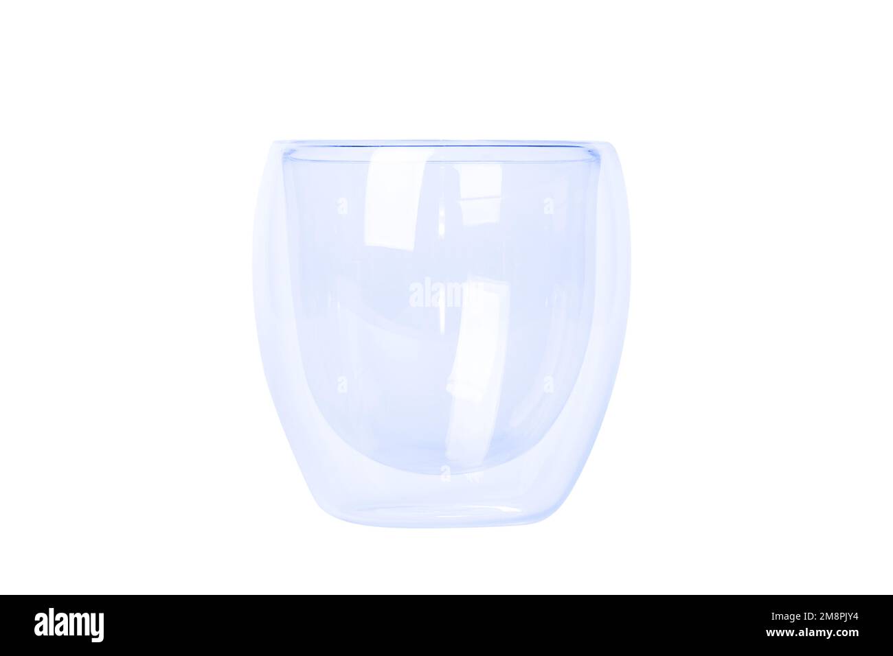 Glass empty glass with a double bottom of the average size. From blue ...