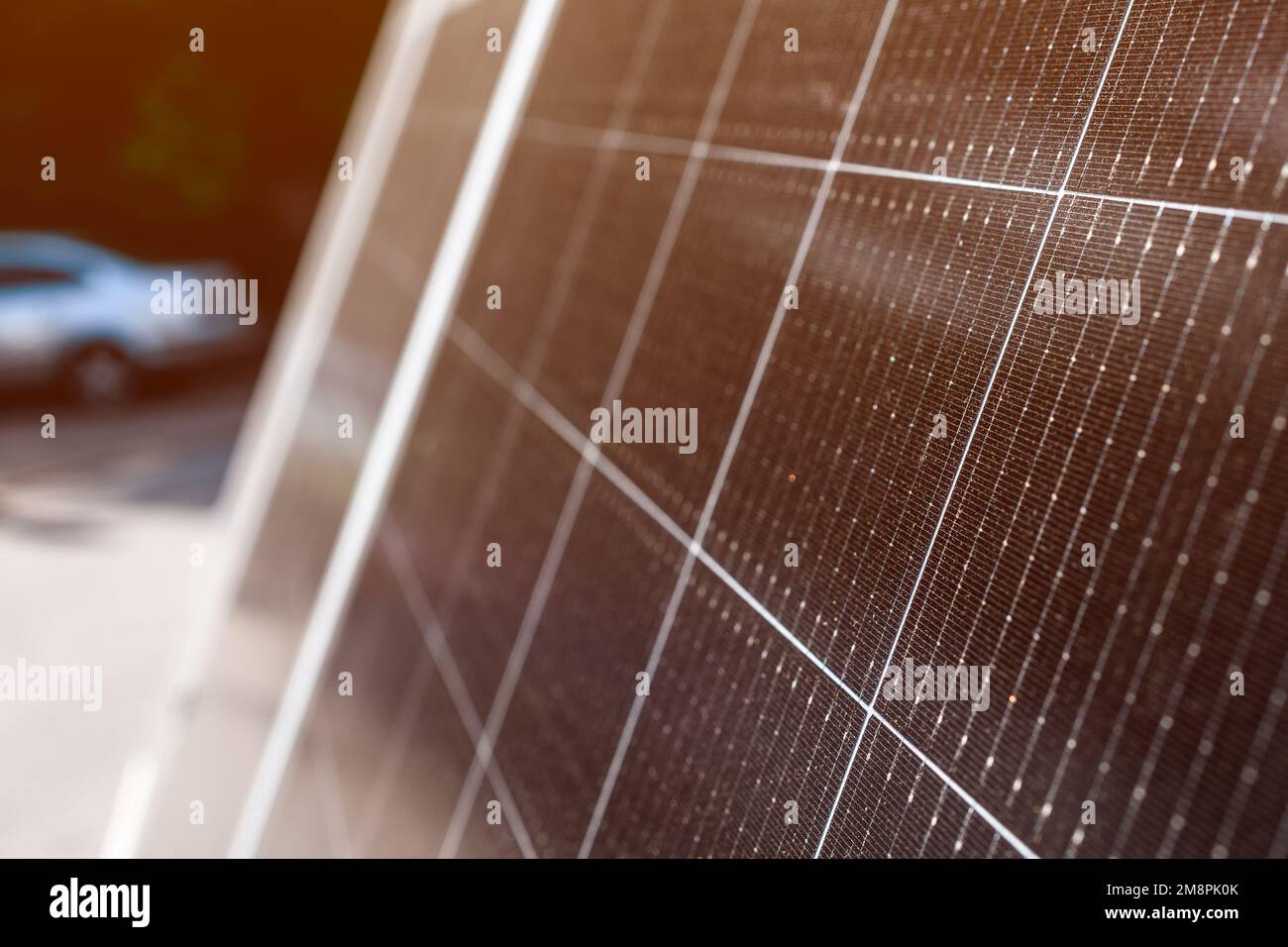 Solar panel photovoltaic cells, close up - renewable energy concept ...