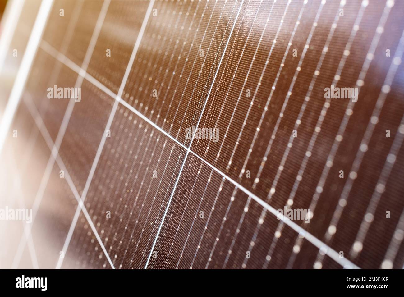 Solar panel photovoltaic cells, close up - renewable energy concept ...