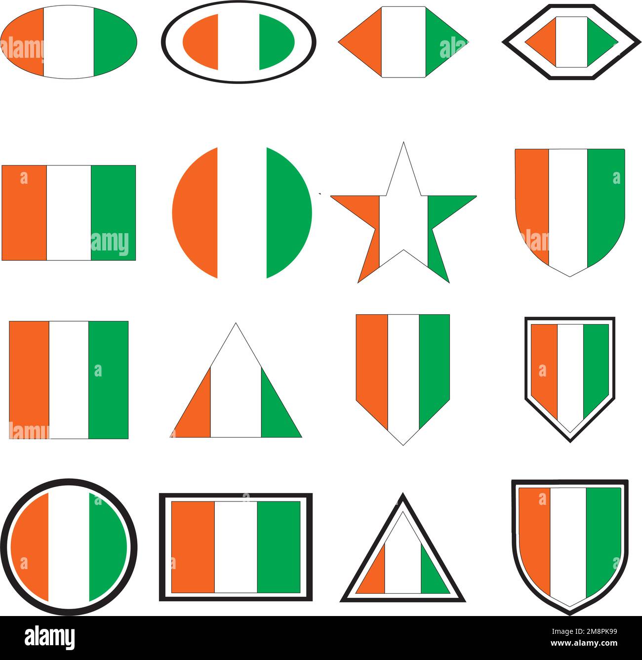 ivory coast flag logo illustration design Stock Vector Image & Art - Alamy