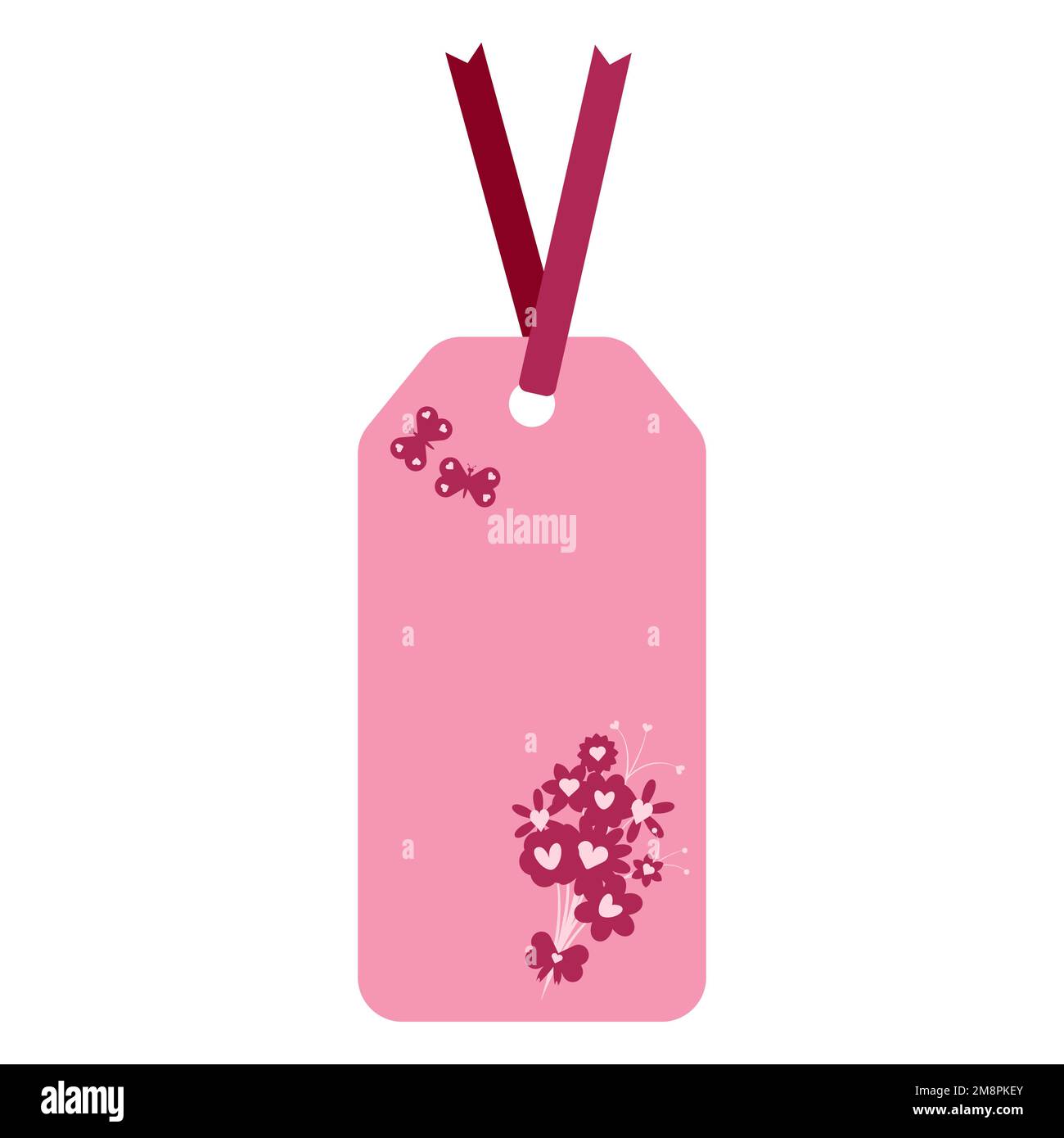 Purple blank label, gift tag for a present with love decorated. Vector ...