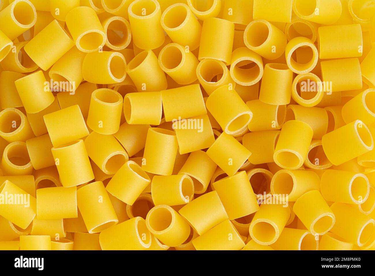 Italian pasta canneroni lisci background. Top view, close up Stock ...