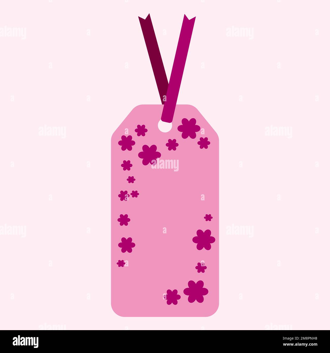 Purple blank label, gift tag for a present with love decorated. Vector ...