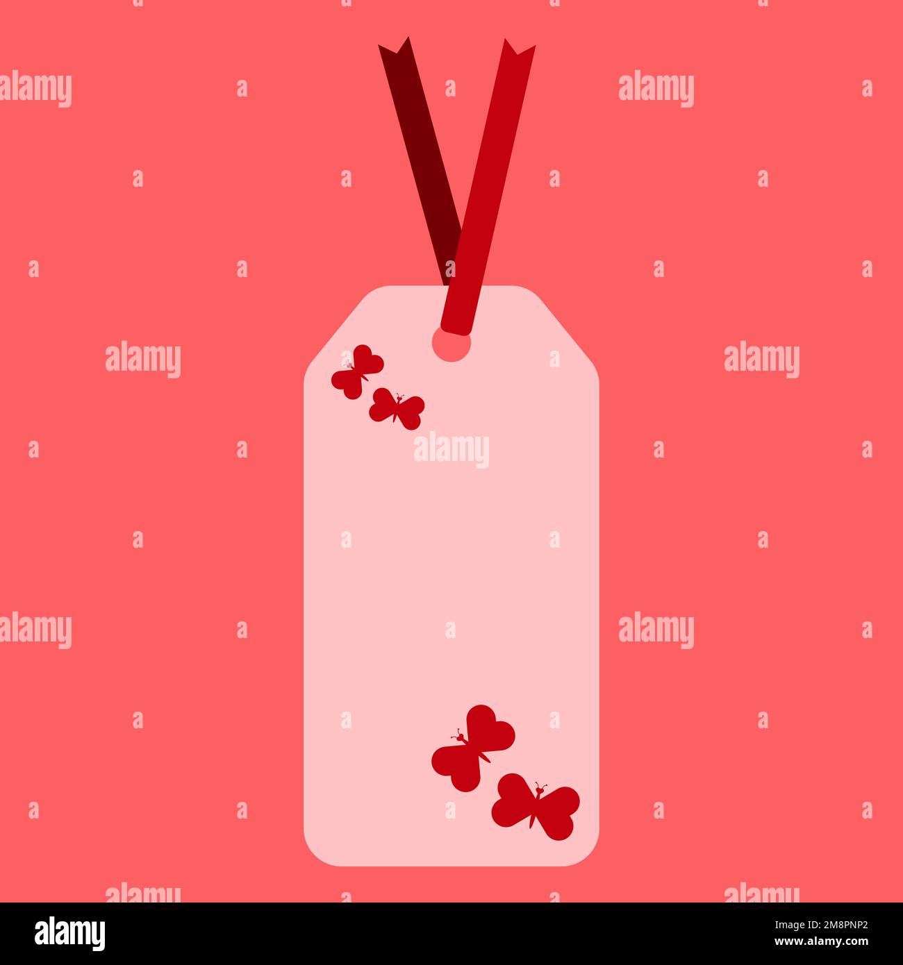 Red blank label, gift tag for a present with love decorated. Vector ...