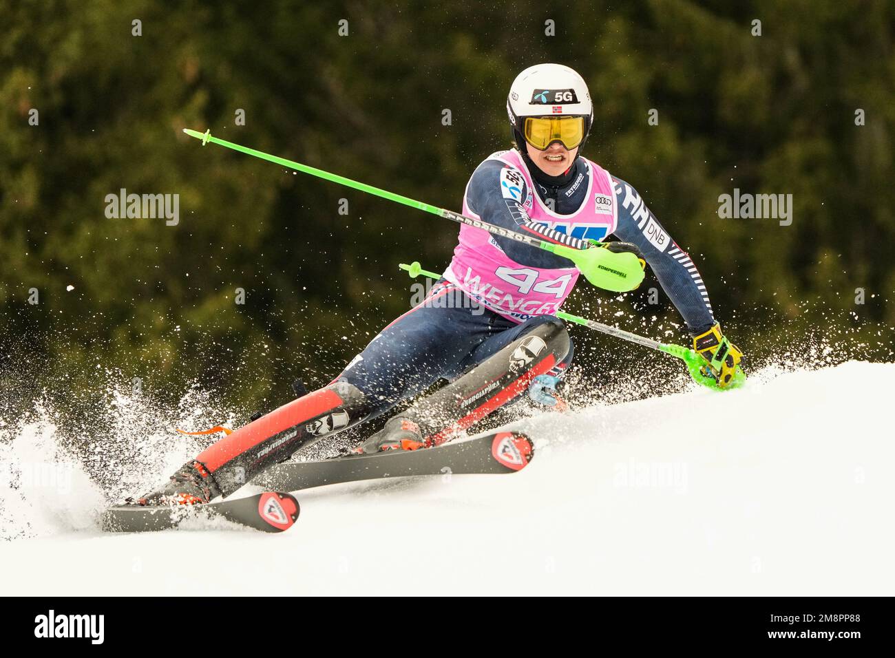 WENGEN, SWITZERLAND - JANUARY 15: Alexander Steen Olsen of Norway in ...