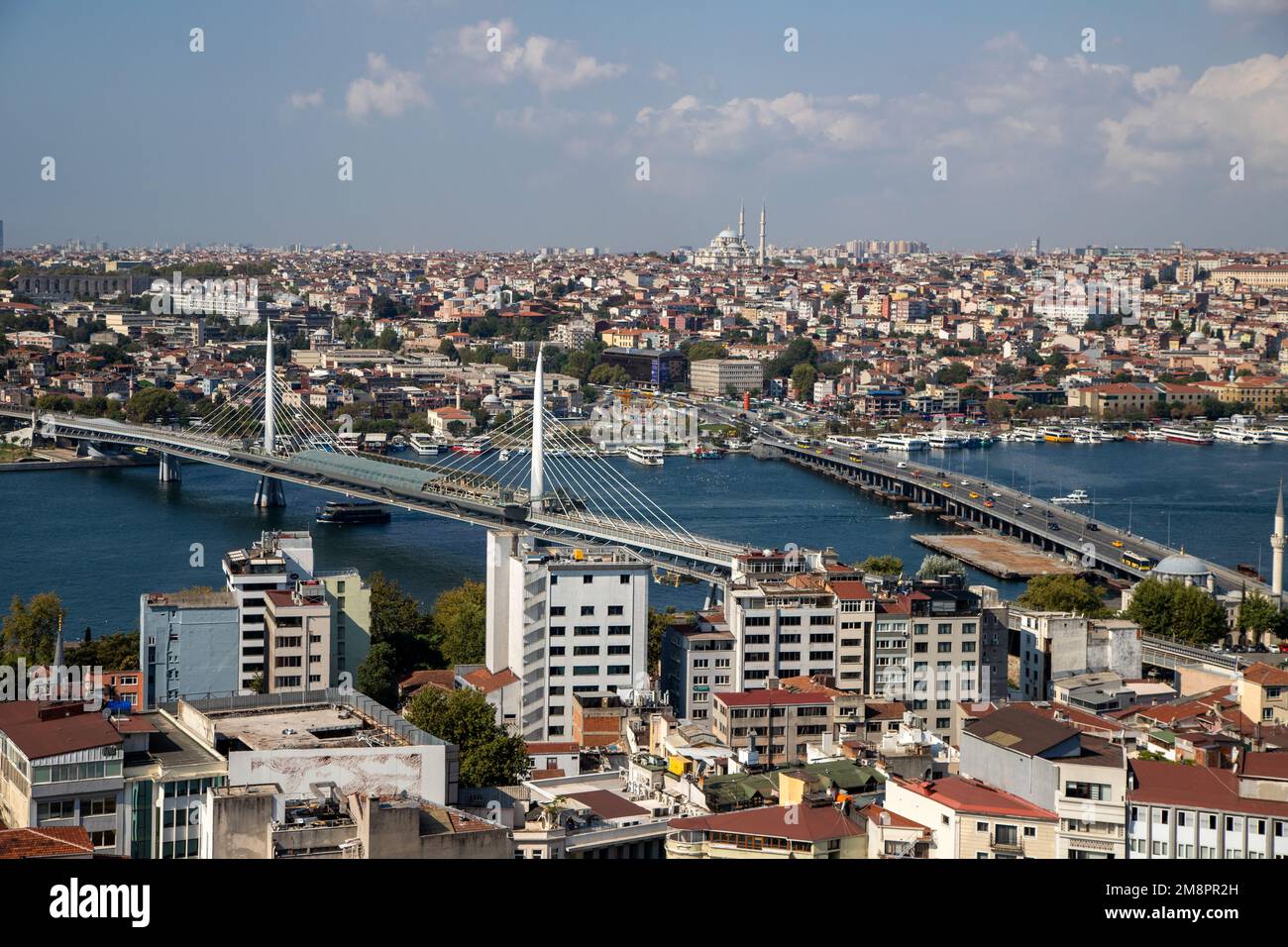 Istanbul,Turkey - 09-01-2022:Ataturk bridge, Golden Horn view Stock ...