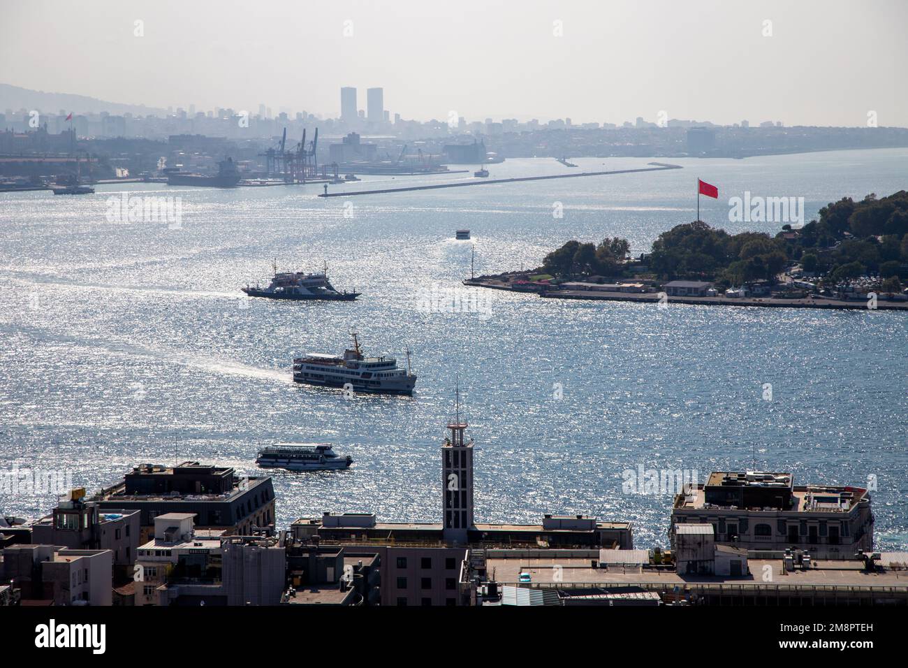 Istanbul,Turkey - 09-01-2022:Bosphorus and historical peninsula view ...