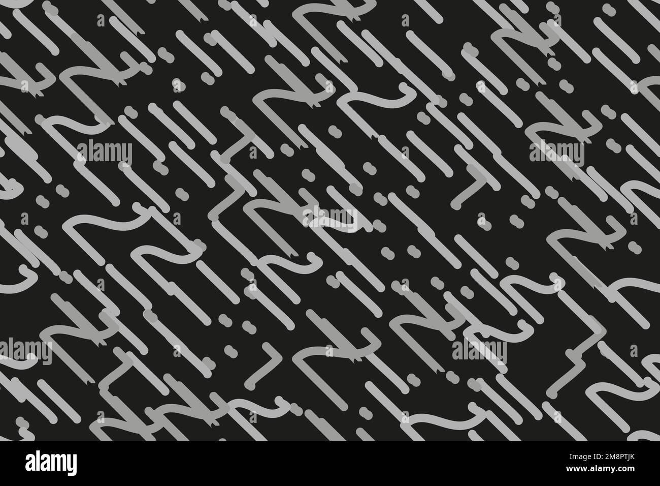 Abstract Grey Doodles Seamless Pattern on Black Stock Vector Image ...