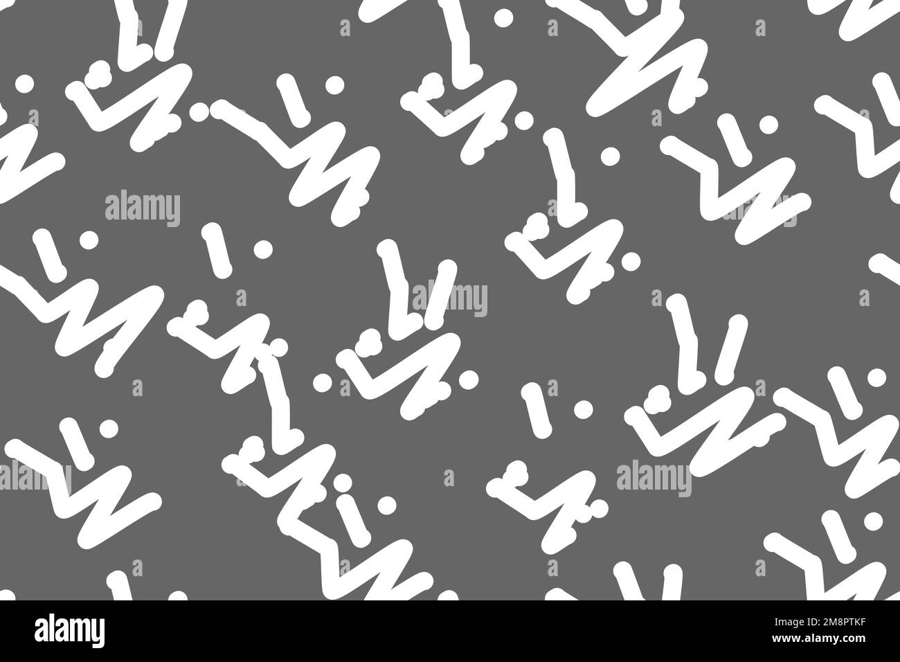 Abstract White Doodles Seamless Pattern on Grey Stock Vector Image ...