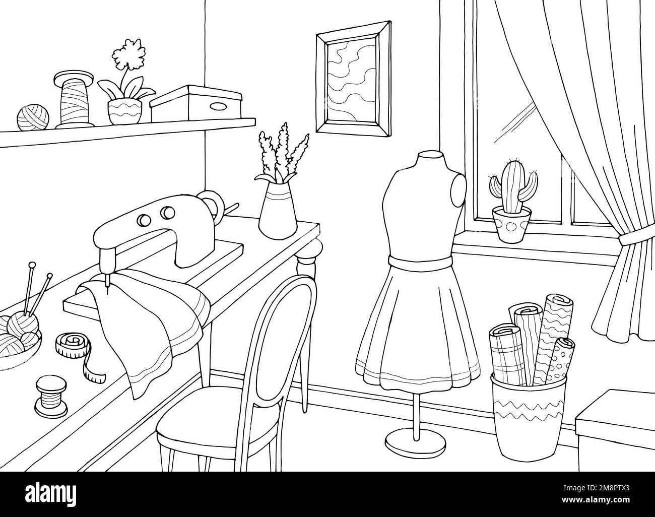 Art workshop scene Stock Vector Images - Alamy