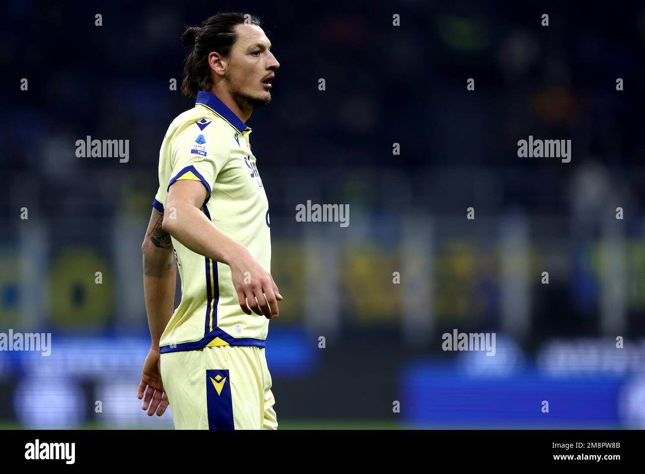 Milan Duric of Hellas Verona Fc looks on during the Serie A match ...