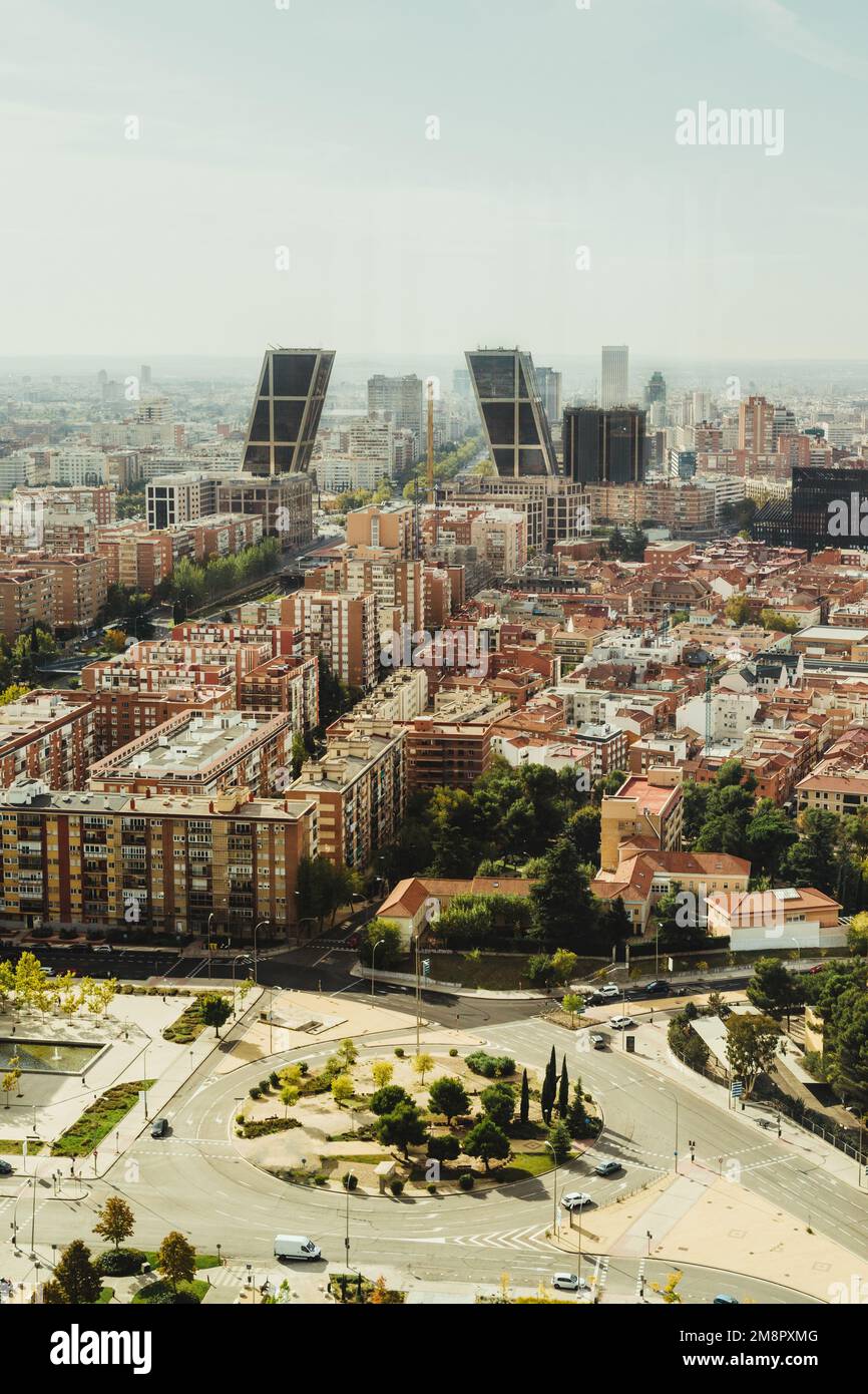 Aerial view of Madrid towers Stock Photo - Alamy