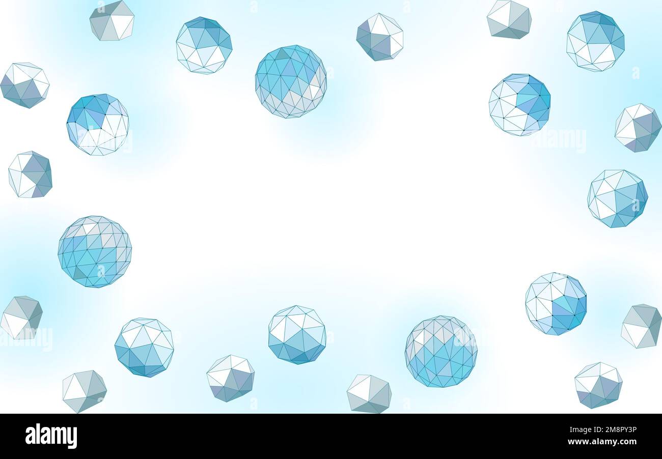 Abstract low poly biological connected cell. Connection world ...