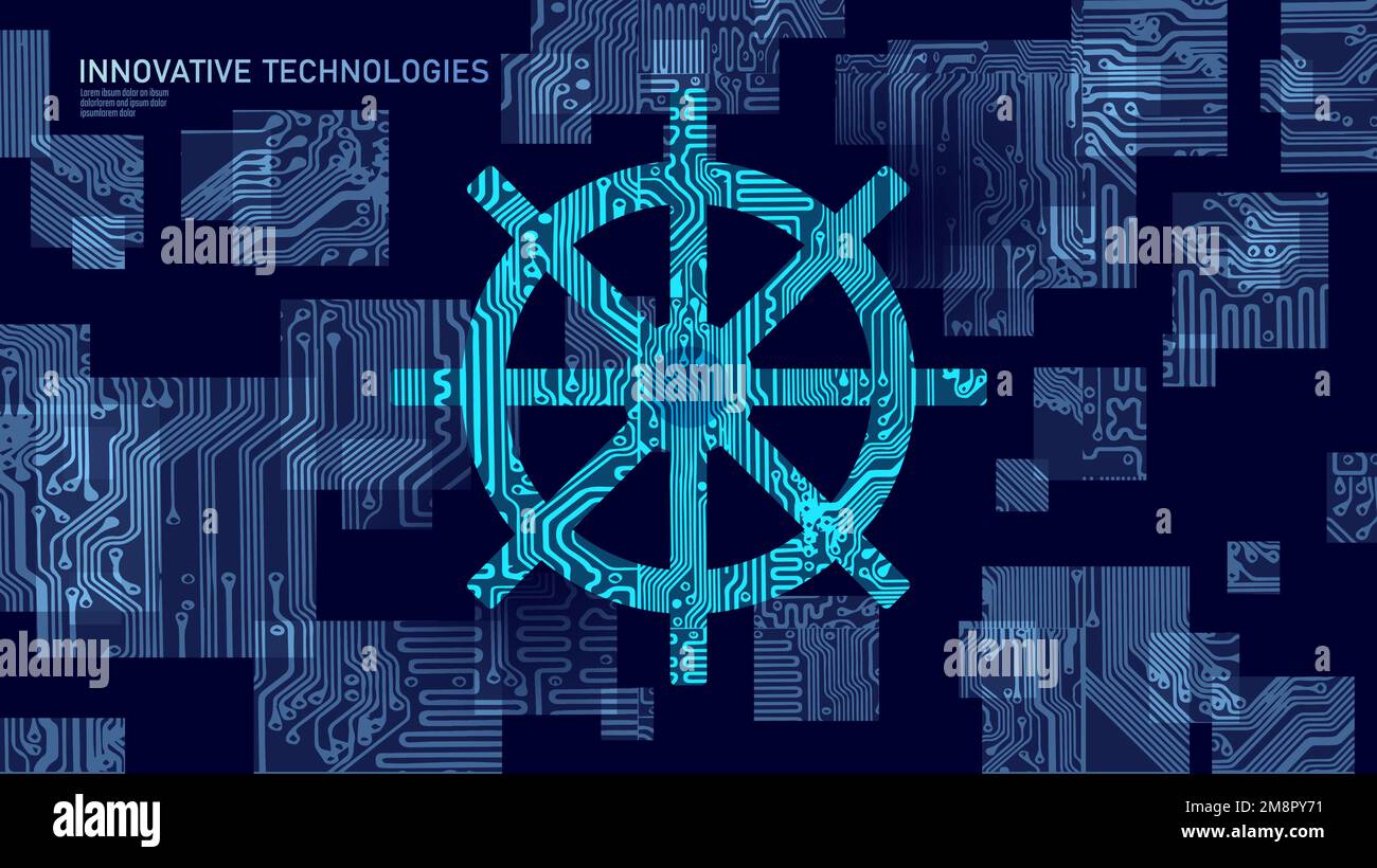 Wheel helm computer developer app concept. Business digital open source ...