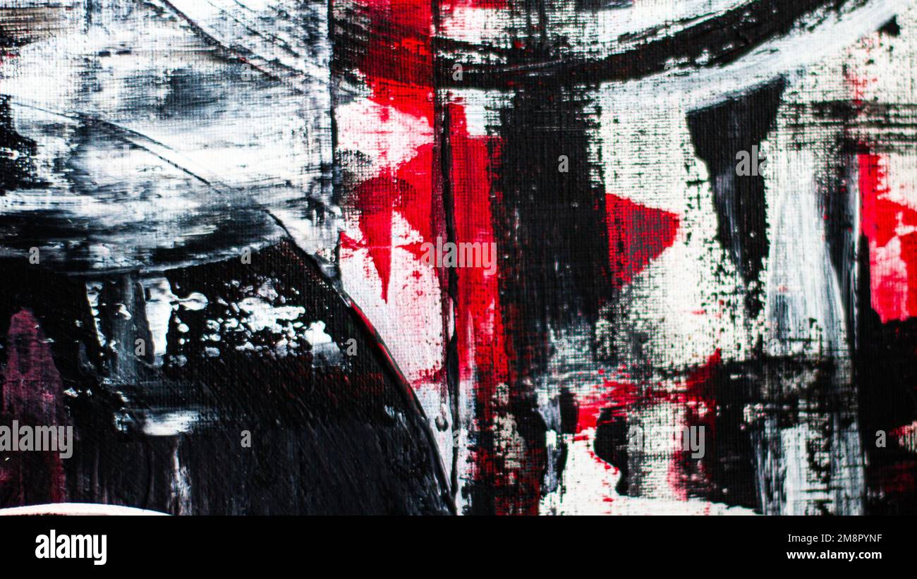 Abstract background on a rough canvas. Paint strokes, stains, lines ...