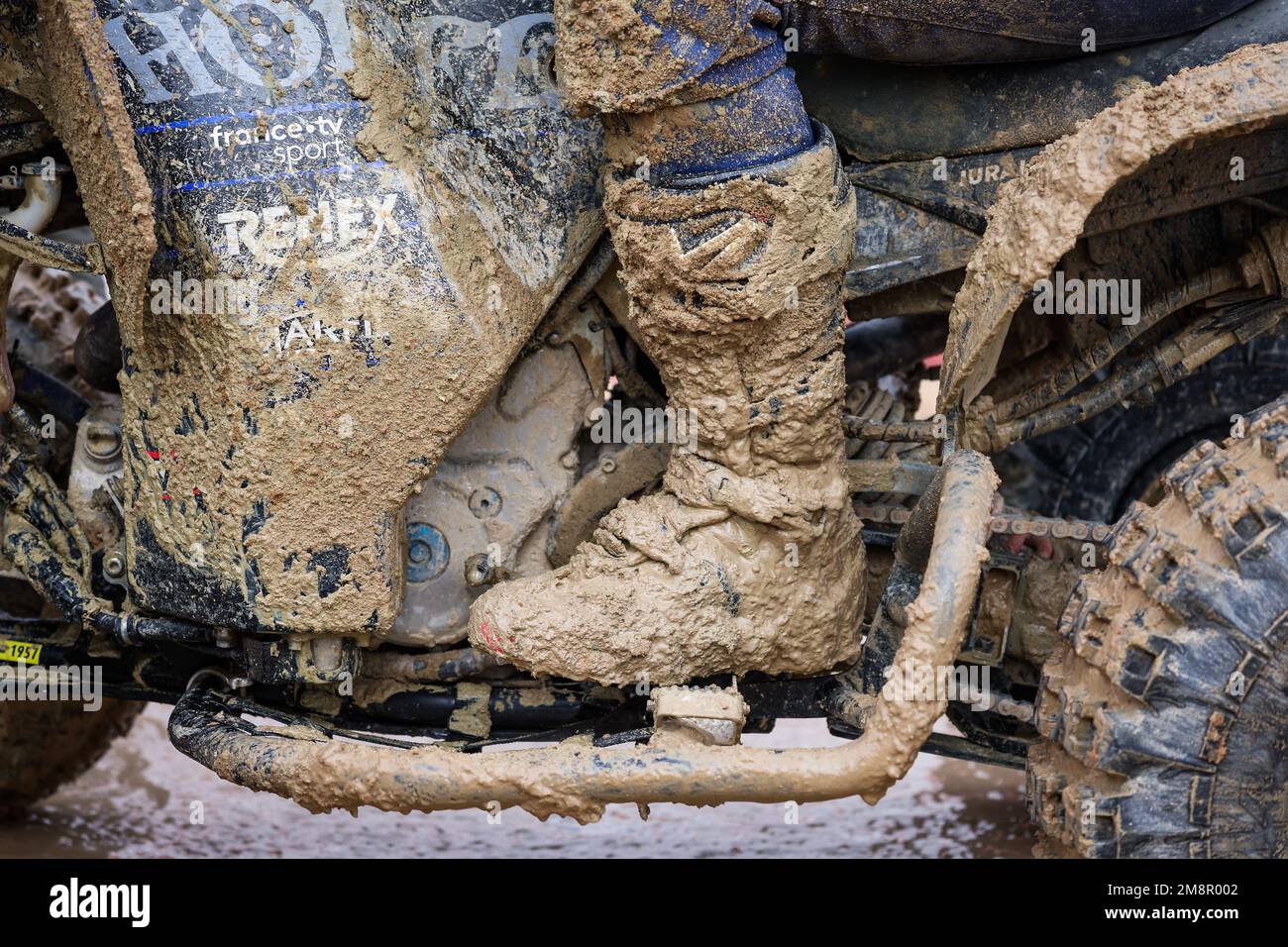 Damman, Saudi Arabia. 15th Jan, 2023. Mud details on the quad during ...