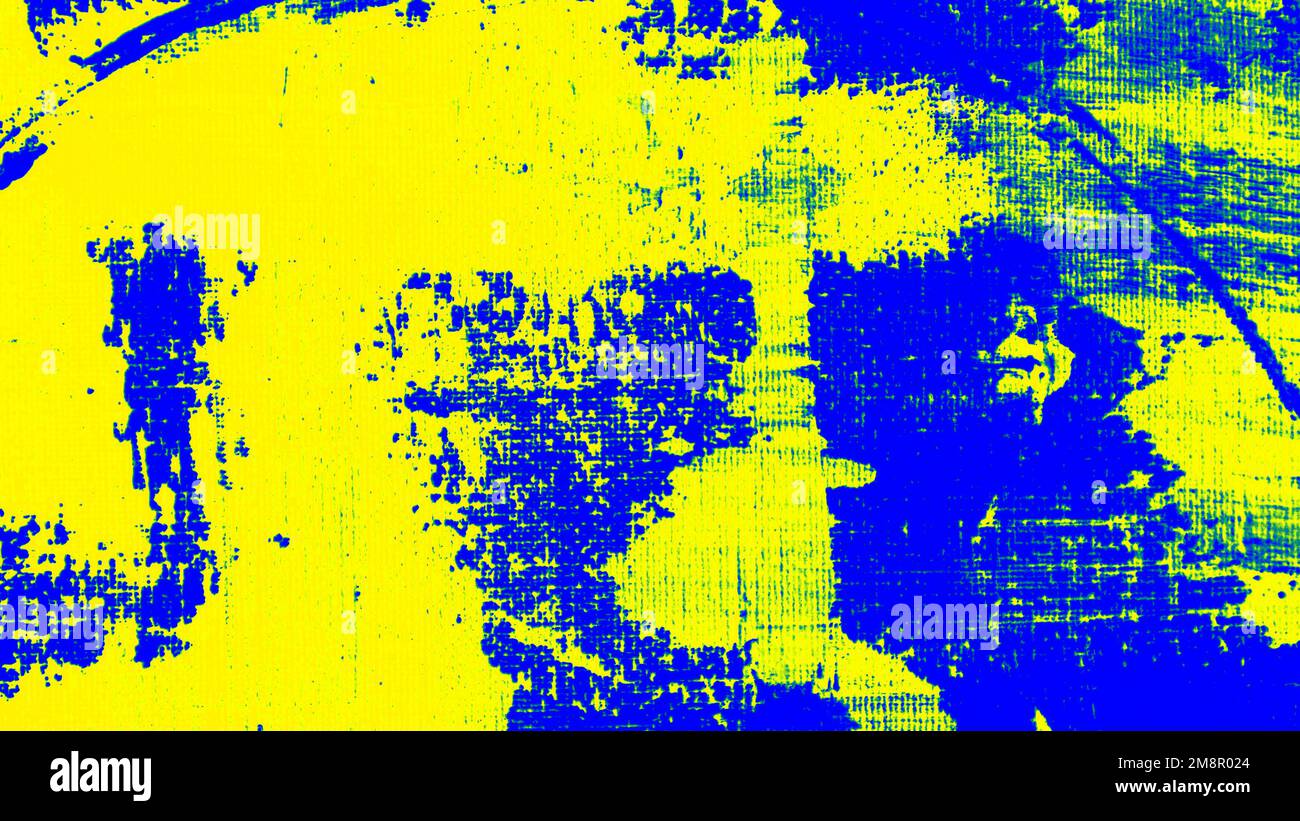 Abstract yellow and blue background. Circles, lines, waves, stripes ...