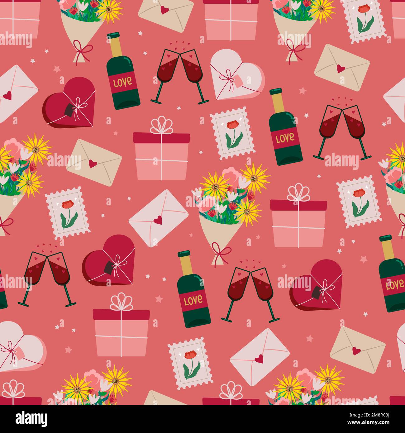 Envelope card gifts hearts Stock Vector Images - Alamy