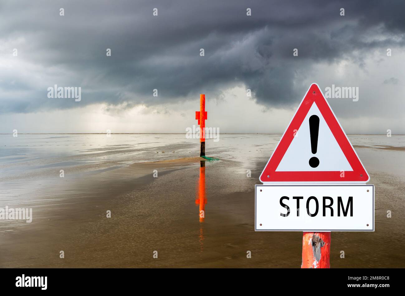 Strom Warning at the North Sea Stock Photo - Alamy