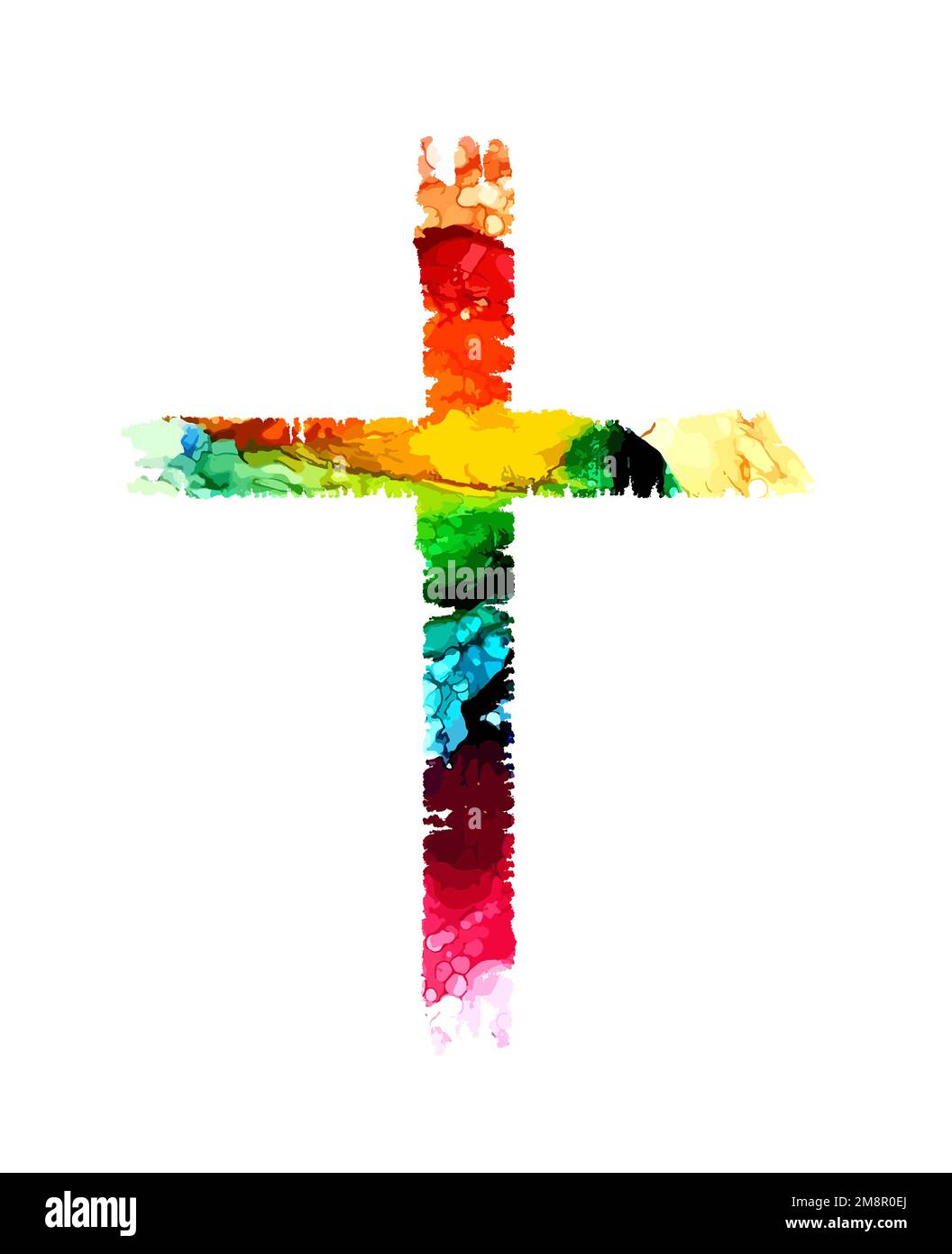 Vector color cross grunge style. Blob cross. Happy easter. Vector ...