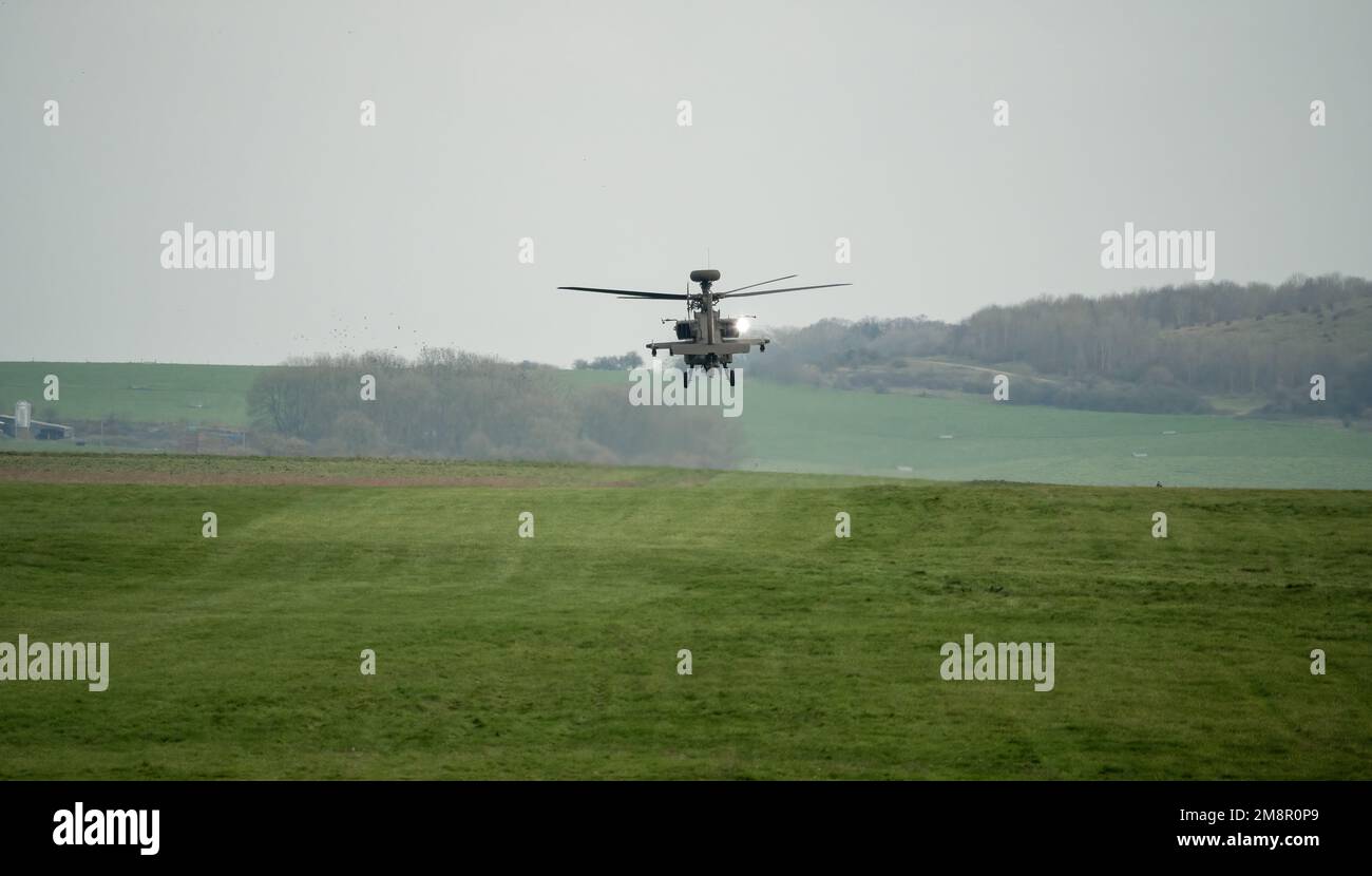 close-up of ZM707 British army Boeing Apache Attack helicopter (AH-64E ...