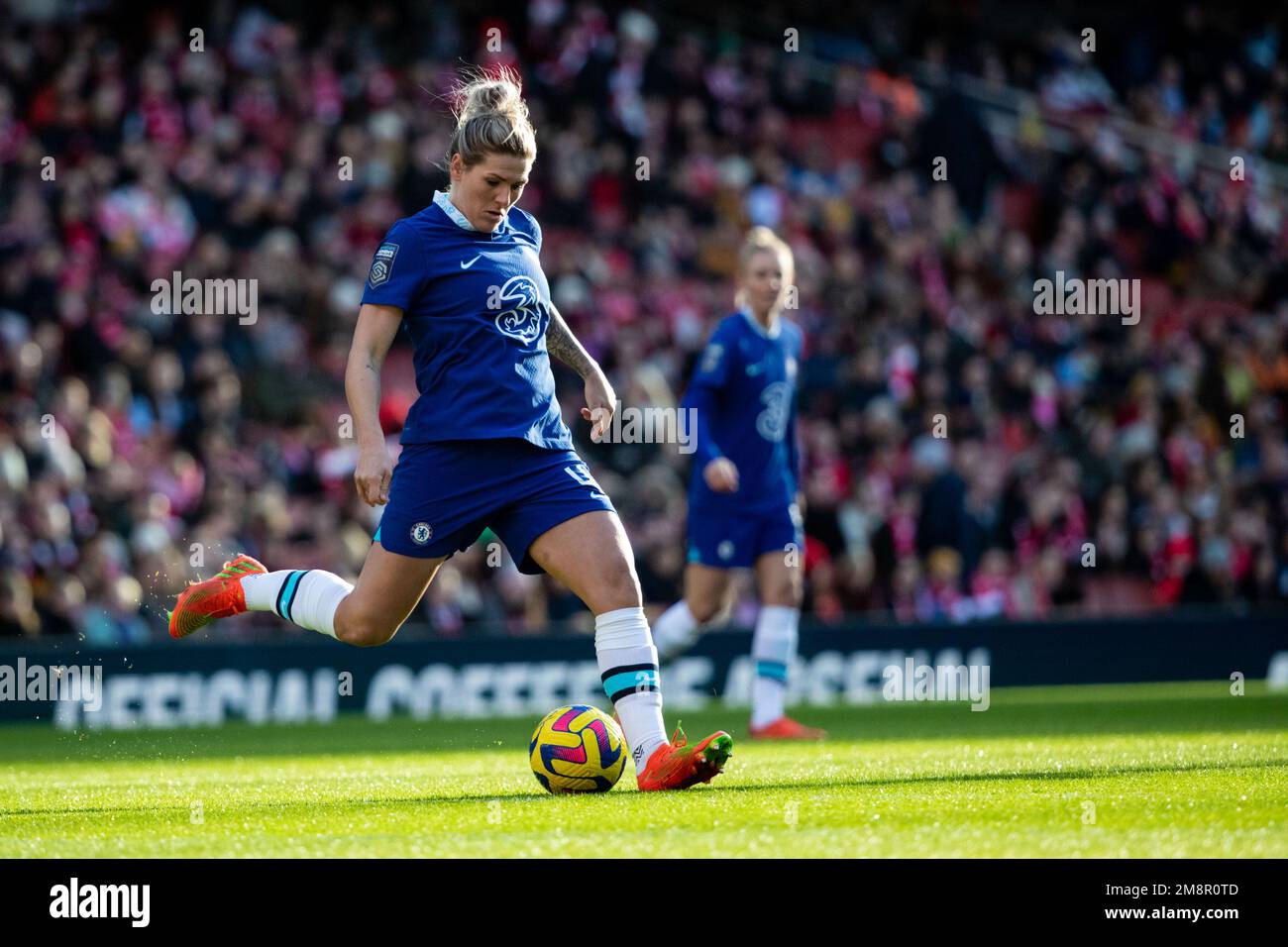 London, UK. 15th Jan, 2023. Millie Bright (4 Chelsea) in action during ...