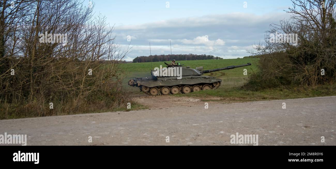close-up of a British army FV4034 Challenger 2 ii main battle tank in ...