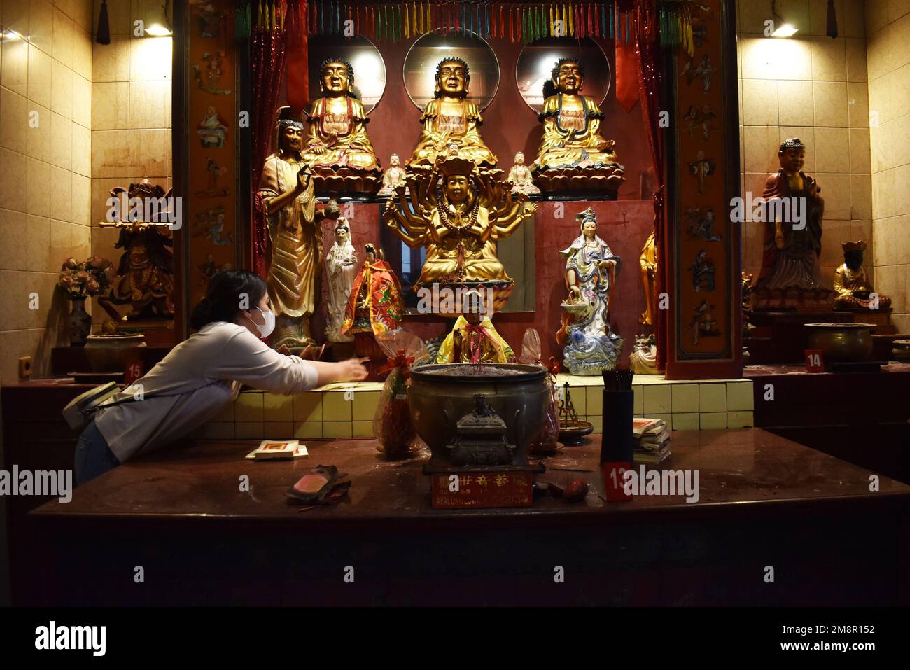 January 15, 2023, Bandung, West Java, Indonesia: A woman is cleaning a ...