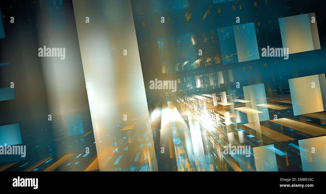 Computer generated abstract tehnology image. Three-dimensional 3D ...