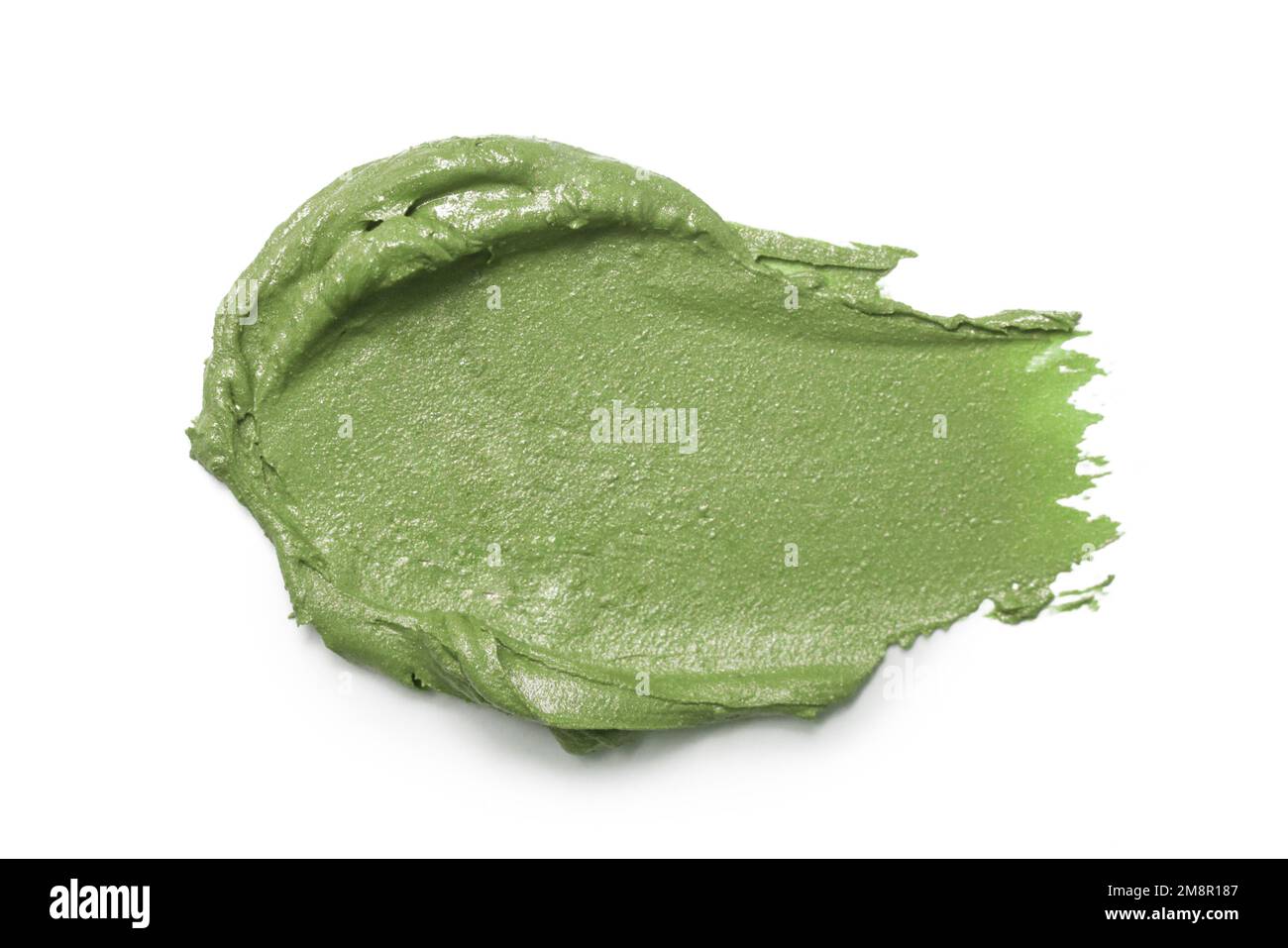 Natural cosmetic face mud sample isolated on white. Skin clay smear ...