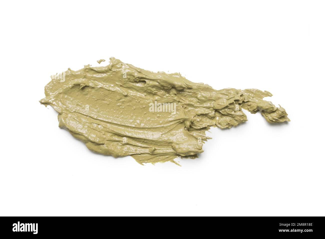 Natural cosmetic face mud sample isolated on white. Skin clay smear ...