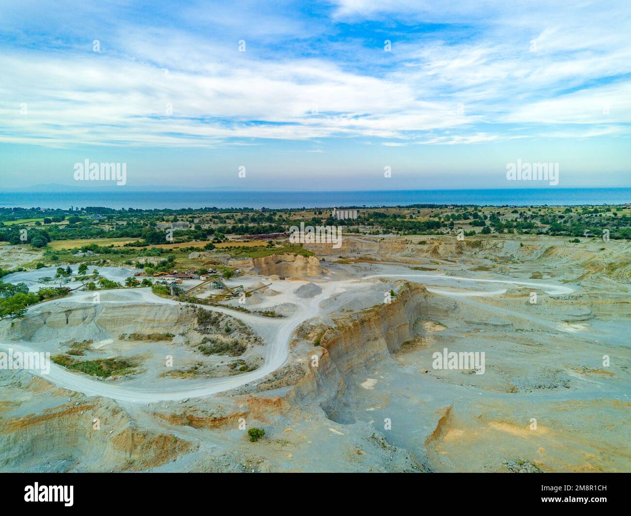 Large wild sand craters in nature of vegetative Montenegro and modern ...