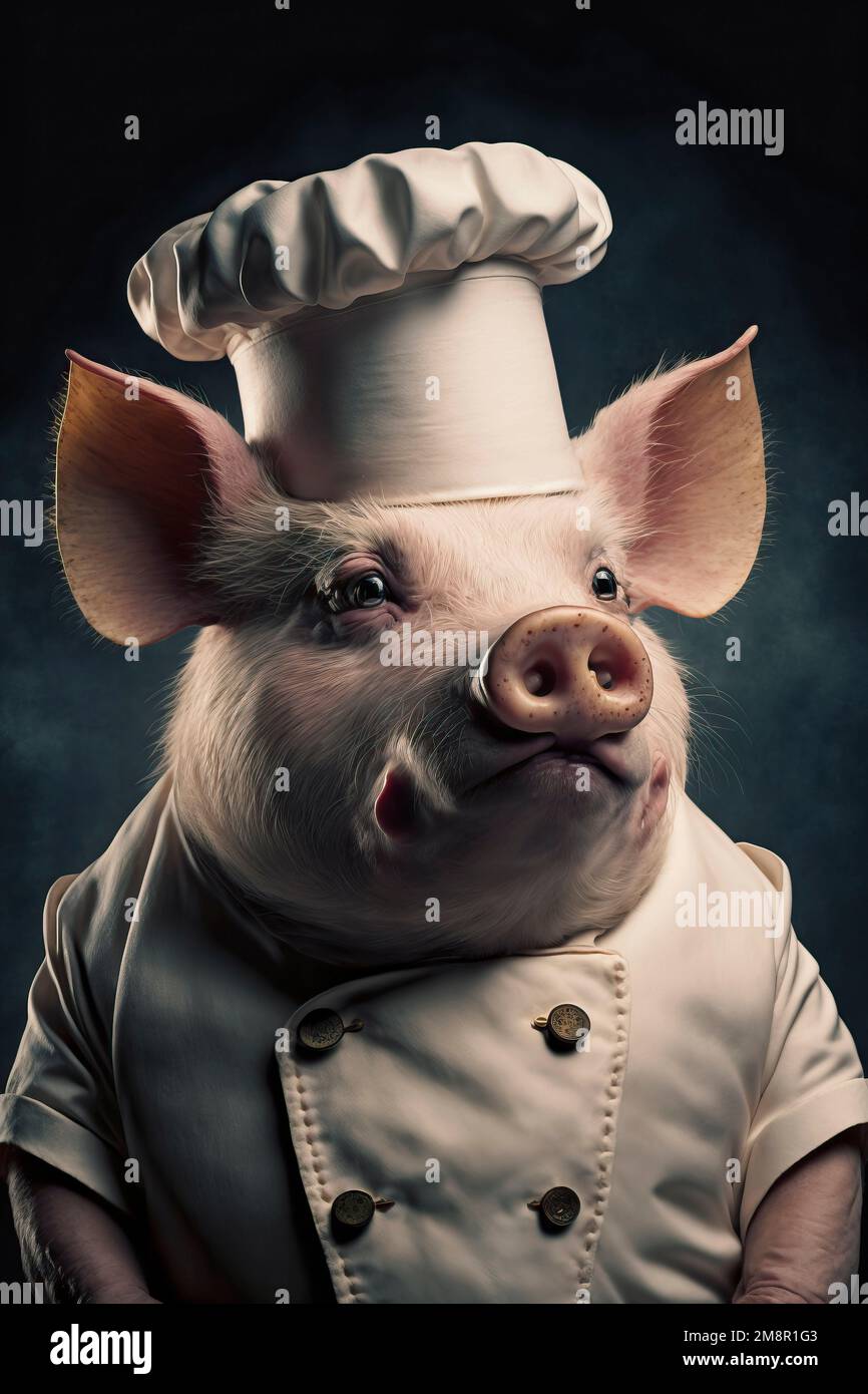 Pig in chefs whites hi-res stock photography and images - Alamy