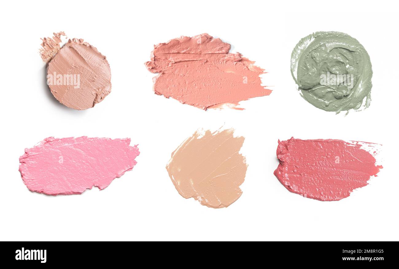 Cosmetic samples on white background Stock Photo - Alamy Cosmetic samples on white background Stock Photo - Alamy