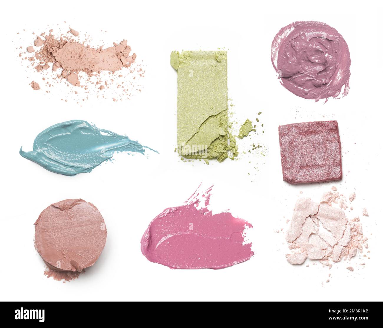 Set of different cosmetic samples on white background. Beauty and ...